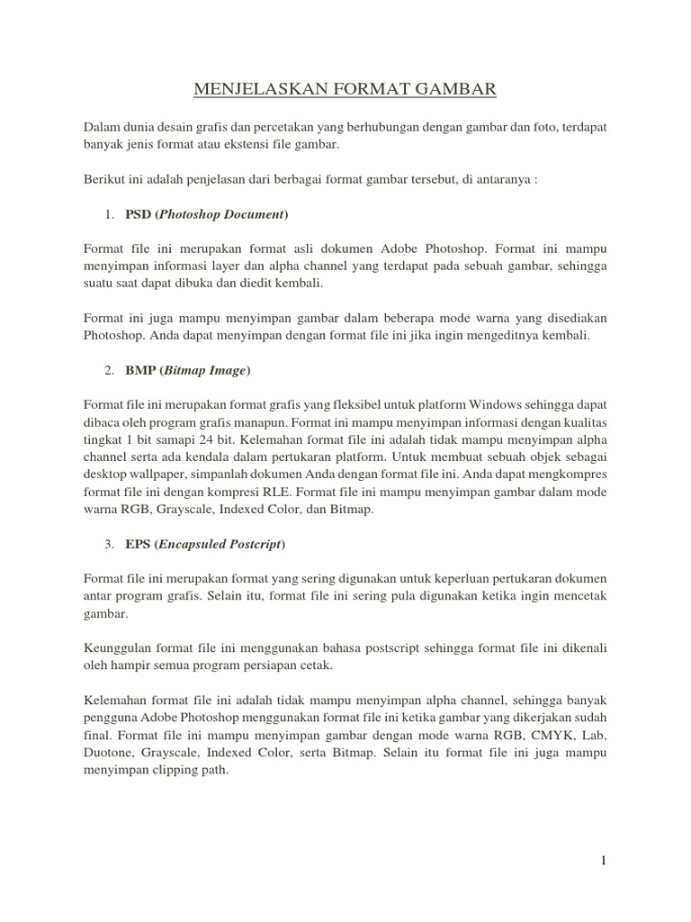 Panduan Format Gambar Desain Grafis | PDF