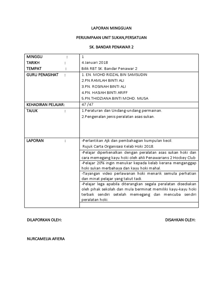 Laporan RPH Hoki 1-6 | PDF