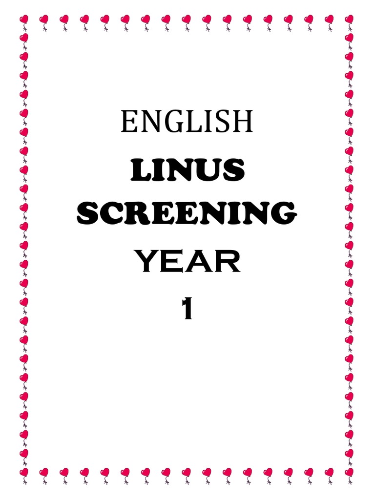 English Linus Screening: Year 1 | PDF | Foreign Language Studies | Art