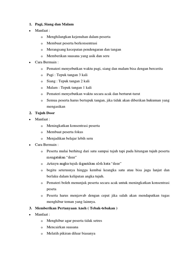 Permainan Print | PDF | Olahraga & Rekreasi