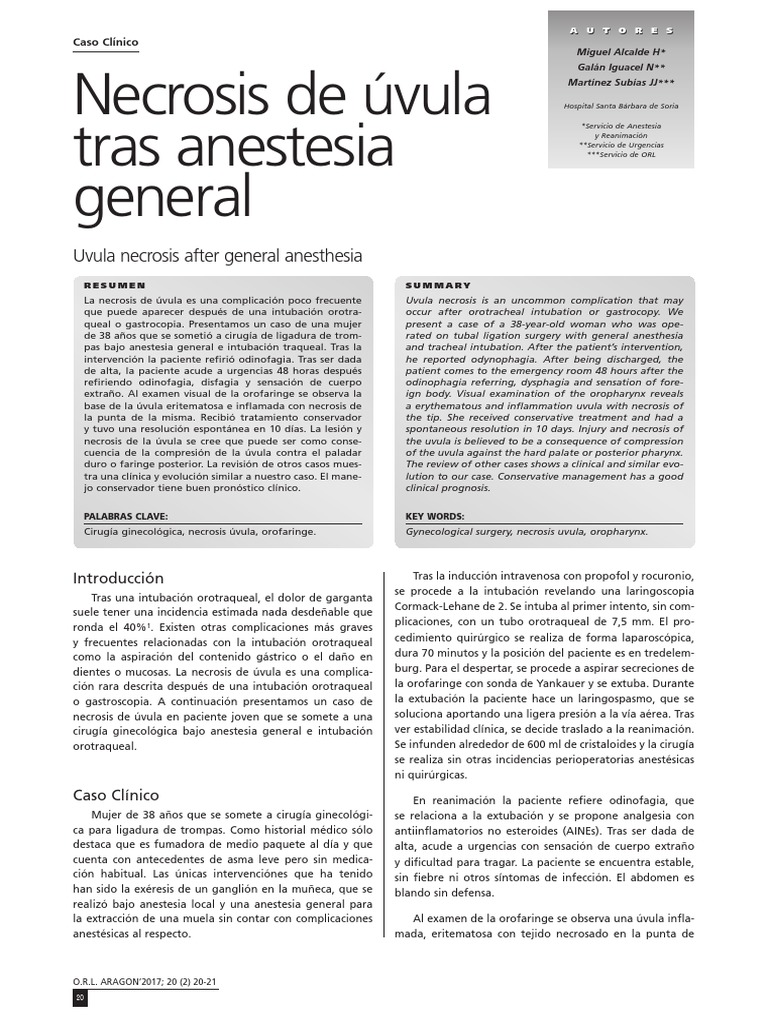 6 - Necrosis de Úvula | Descargar gratis PDF | Cirugía | Droga anti ...