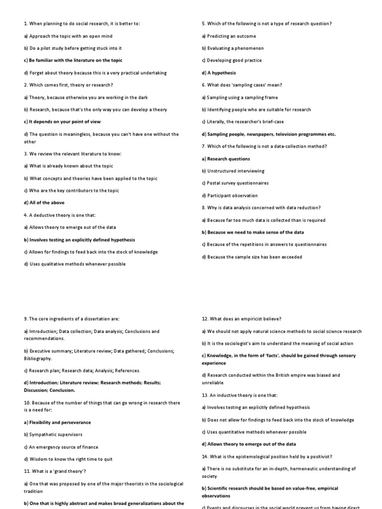 MCQ RM | PDF | Sampling (Statistics) | Validity (Statistics)