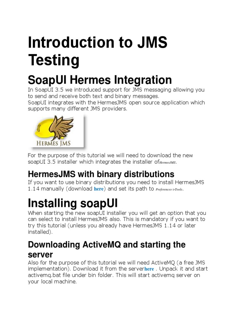 Introduction To JMS Testing | PDF | Computer File | Areas Of Computer ...