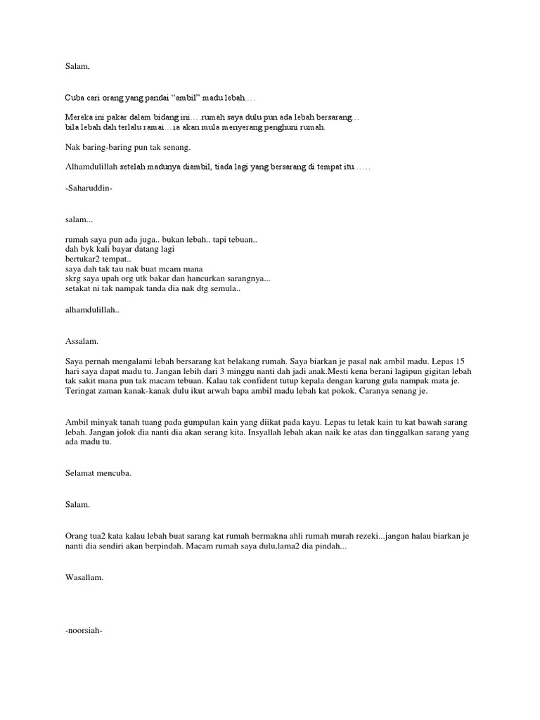 Petua Halau Lebah | PDF