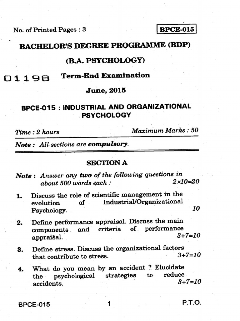 BPCE-015 - Jun - 2015 IGNOU QUESTION PAPER | PDF