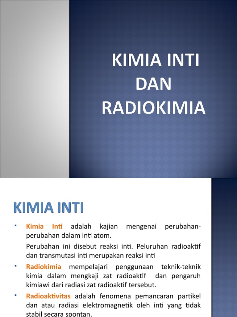 Pengantar Radiokimia dan Kimia Inti | PDF