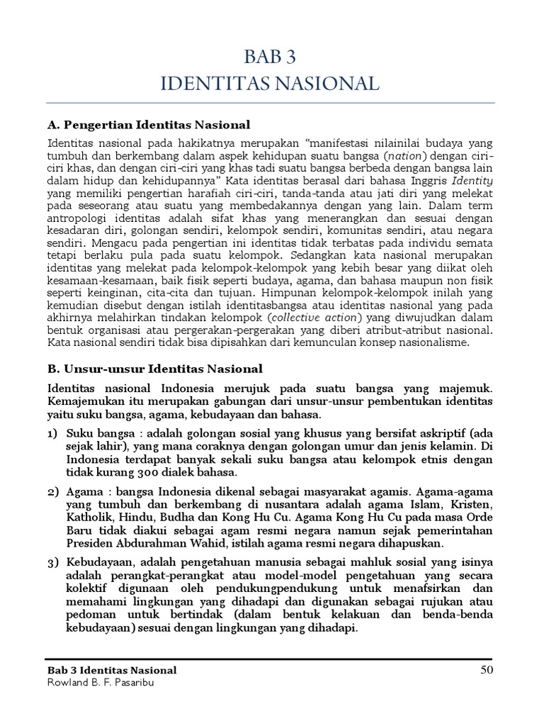 Bab 03 Identitas Nasional PDF | PDF