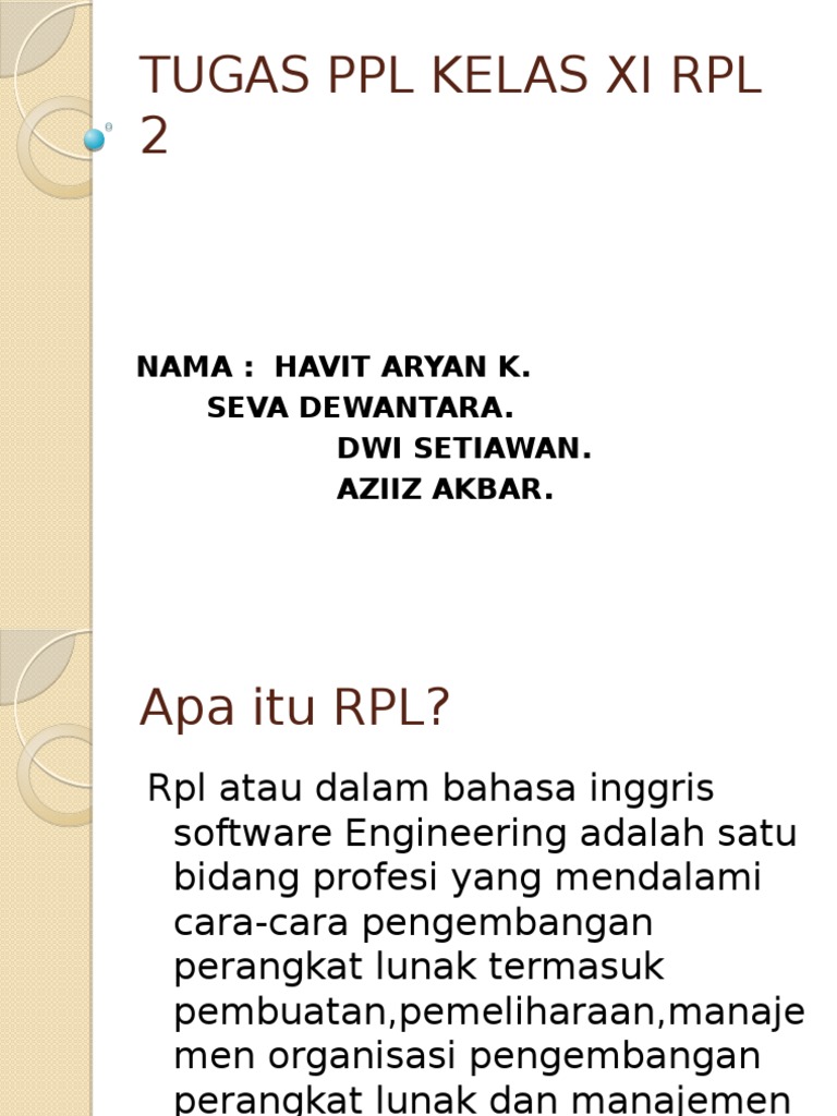 Pengantar Rekayasa Perangkat Lunak RPL | PDF