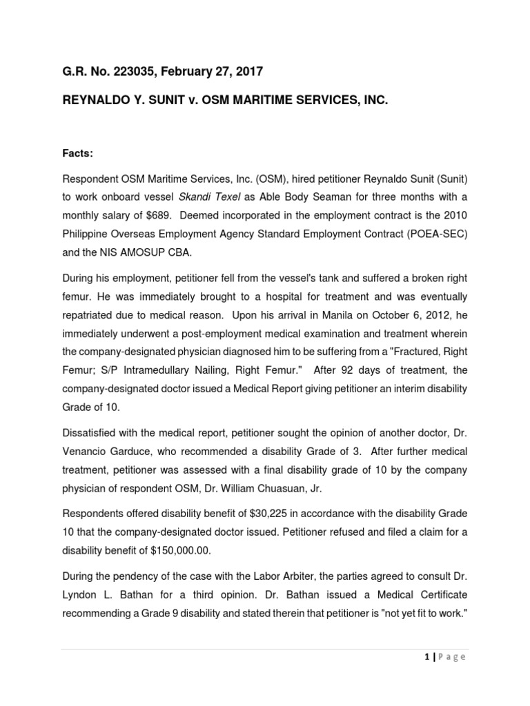 Sunit v. OSM | PDF | Disability | Physician