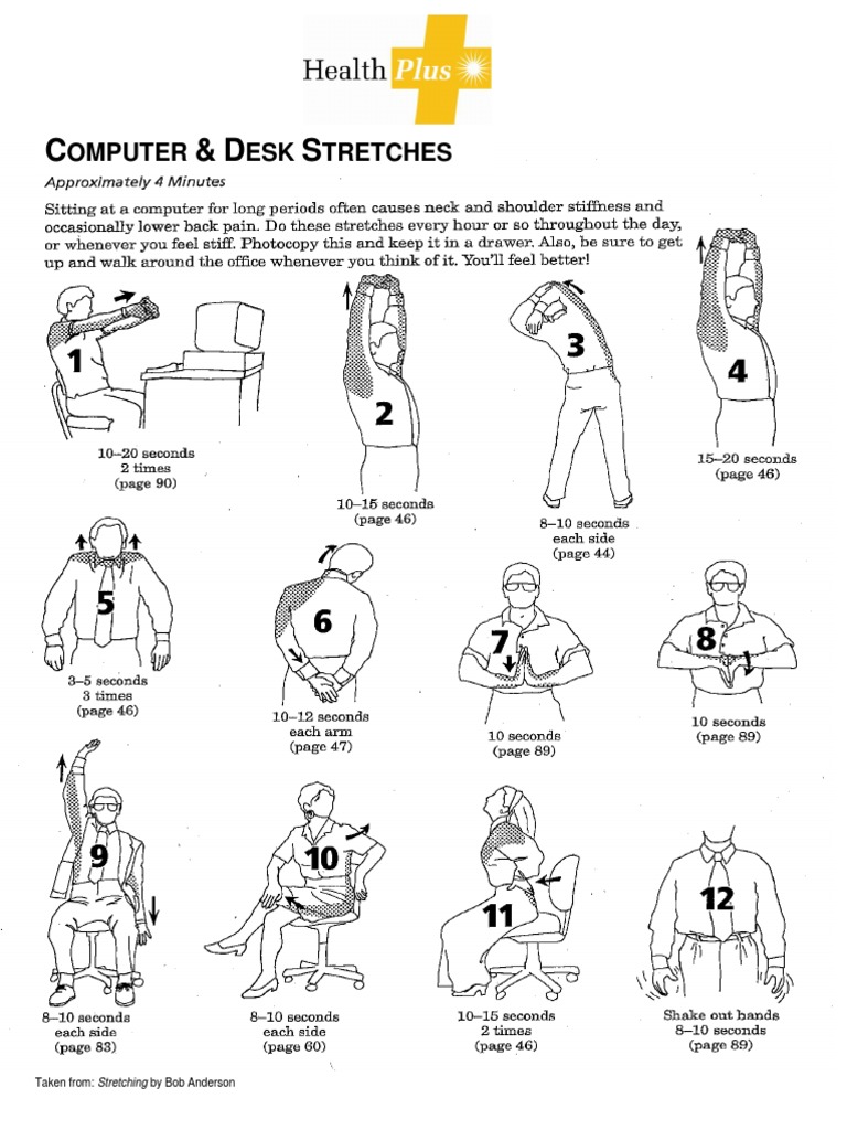 Computer and Desk Stretches PDF | PDF