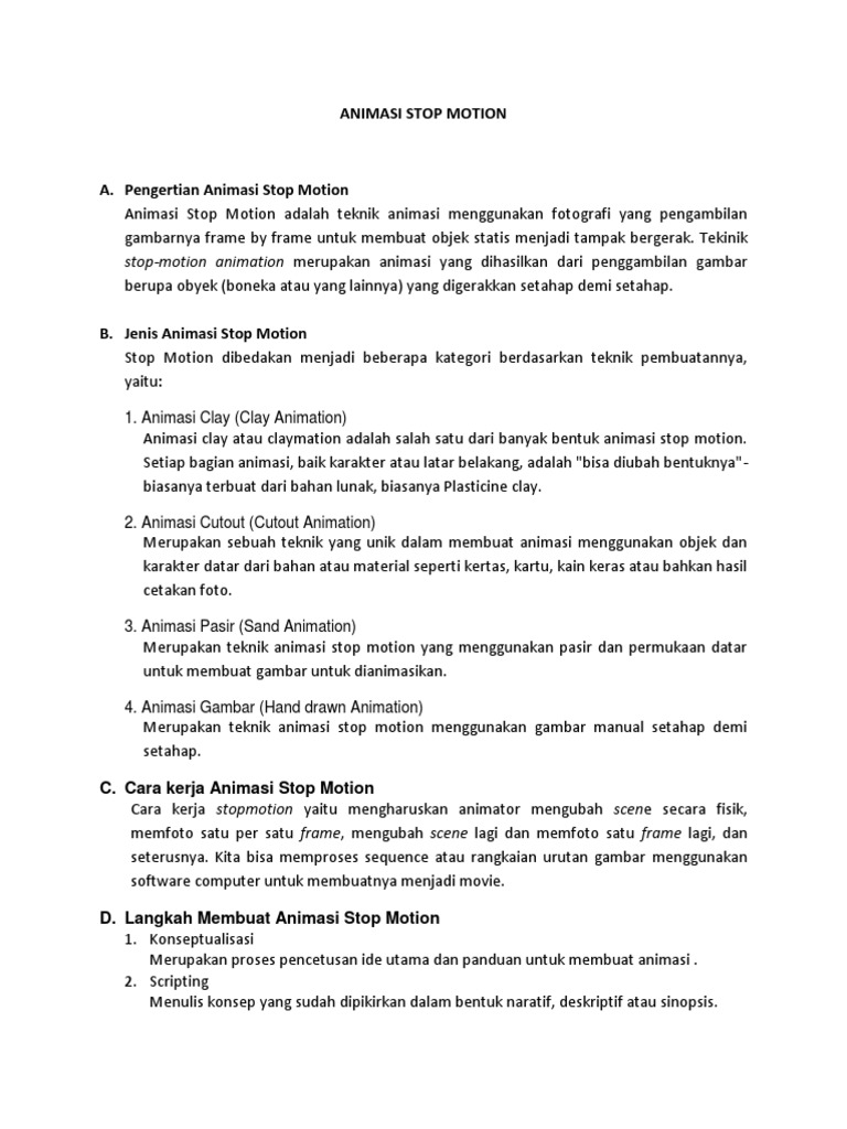 Animasi Stop Motion | PDF