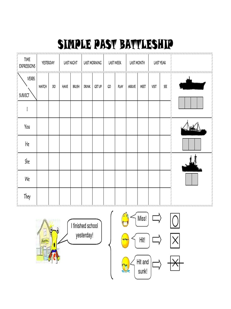 Past Simple-Battleship Game | PDF