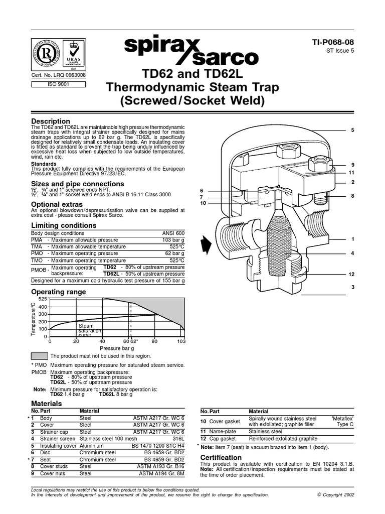 Trampas De Vapor Spirax Sarco PDF Steam Temperature, 48% OFF