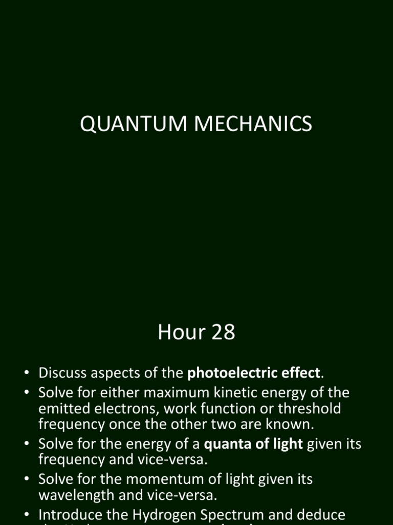 Quantum Mechanics Fundamentals: Exploring the Photoelectric Effect ...