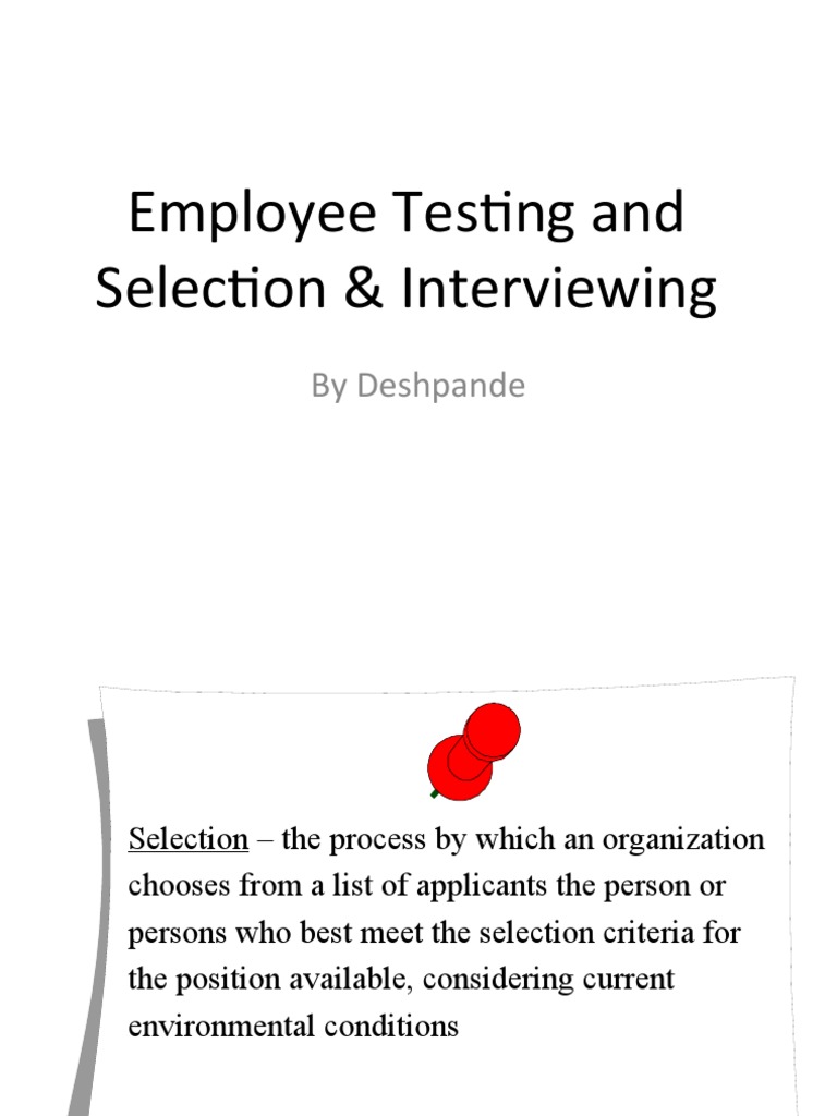 Chap 5 Employee Testing and Selection and Interviewing | PDF | Business ...