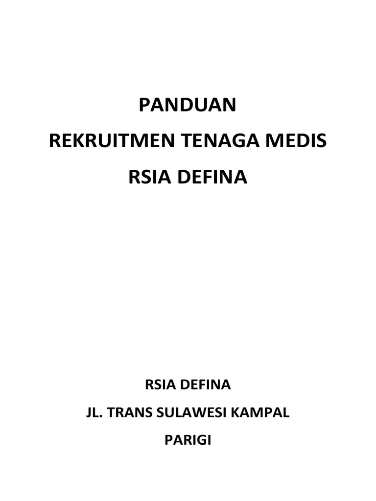 Panduan Rekrutmen Dokter | PDF