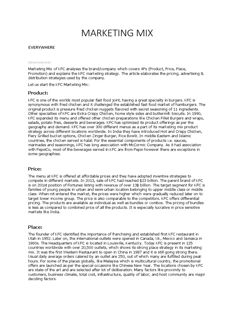 Marketing Mix | PDF | Market Segmentation | Marketing