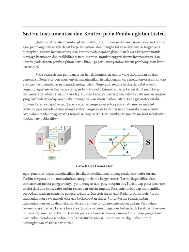 Sistem Instrumentasi Dan Kontrol Pada Pembangkitan | PDF