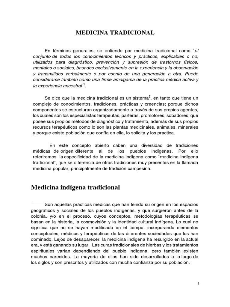 Medicina Tradicional e Indígena: Conceptos Clave | PDF | Parto | Medicina