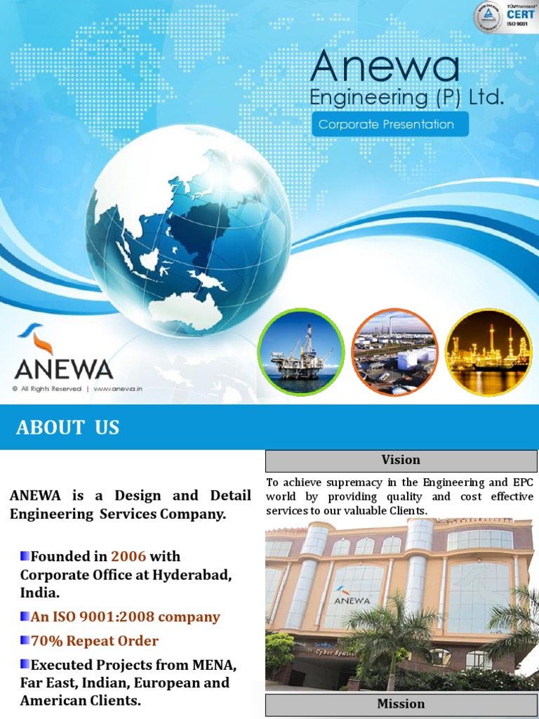Anewa Corporate Presentation | PDF | Oil Refinery | Engineering