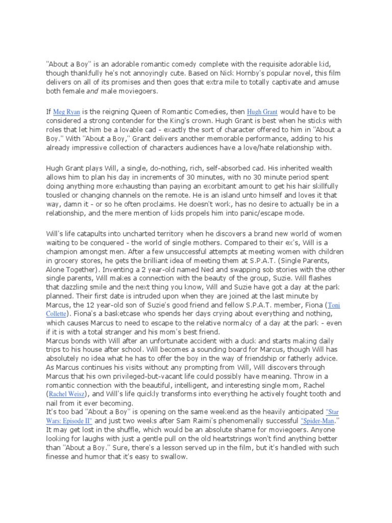 About A Boy | PDF | Leisure