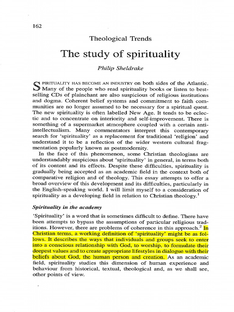 The Study of Spirituality Philip Sheldrake Annotated A | PDF | Theology ...