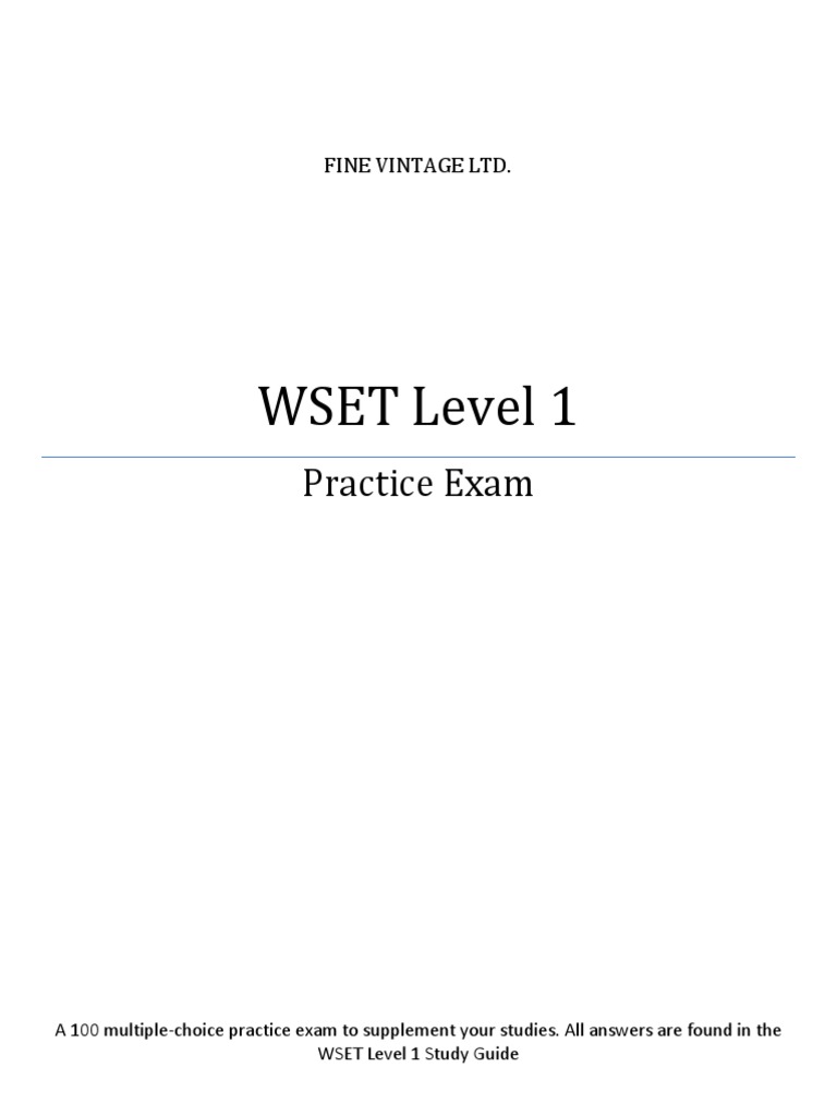 WSET Level1 Practice Questions PDF | PDF | Wine | Phenolic Content In Wine