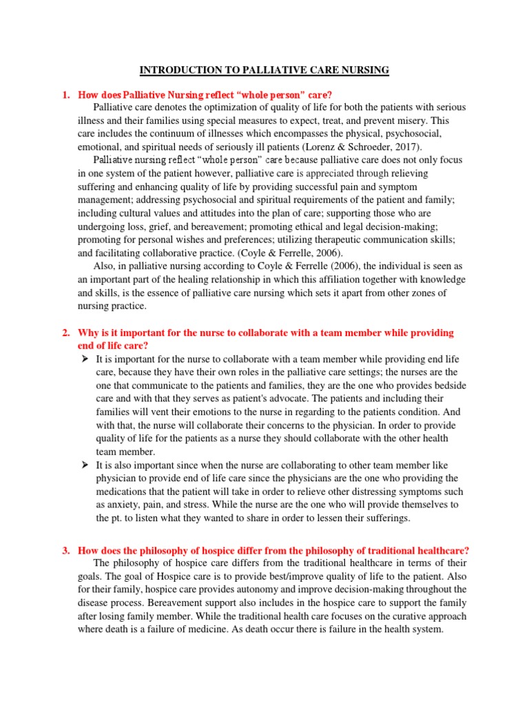 Introduction To Palliative Care Nursing | PDF | Palliative Care | Hospice