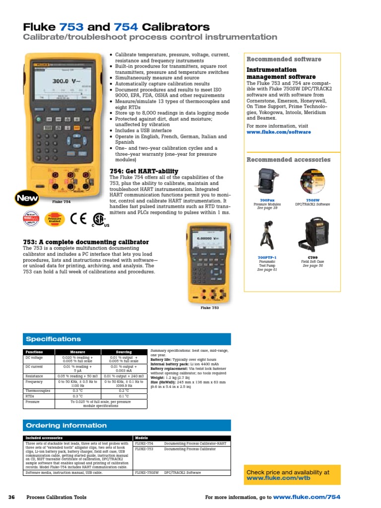 Fluke 754 | PDF | Instrumentation | Calibration