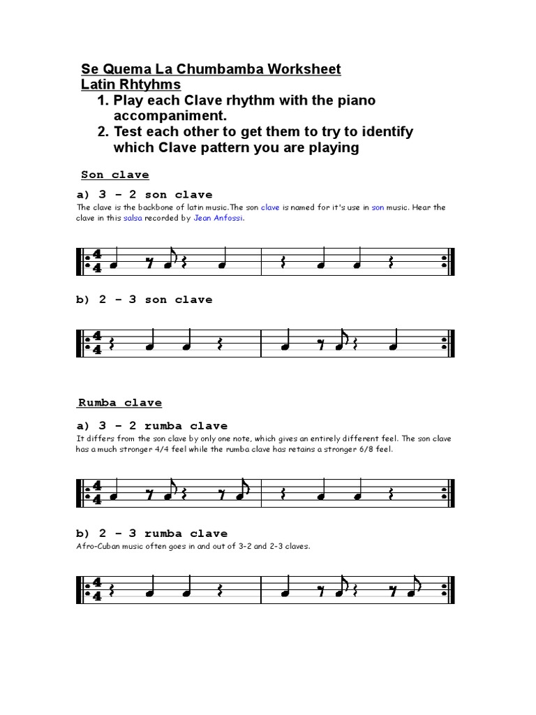 Clave Worksheet | PDF