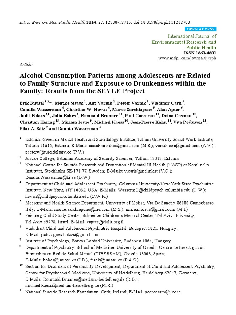 Ijerph 11 12700 PDF | PDF | Alcoholism | Substance Abuse