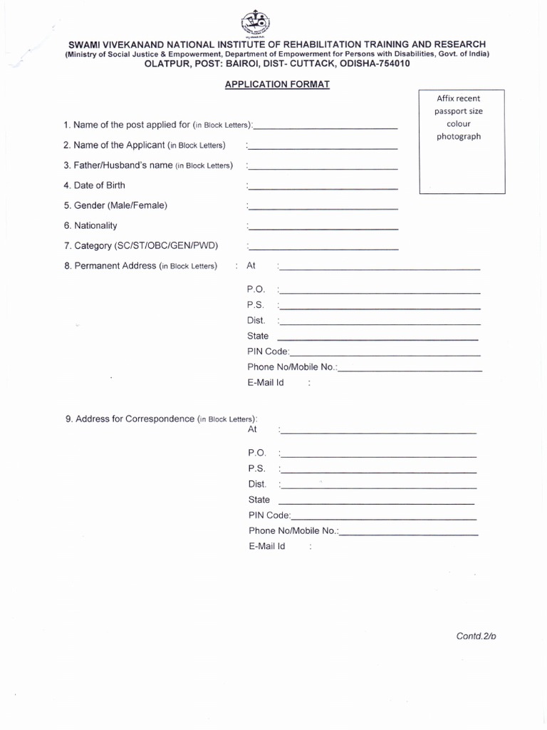 Application Forma Nirtar | PDF