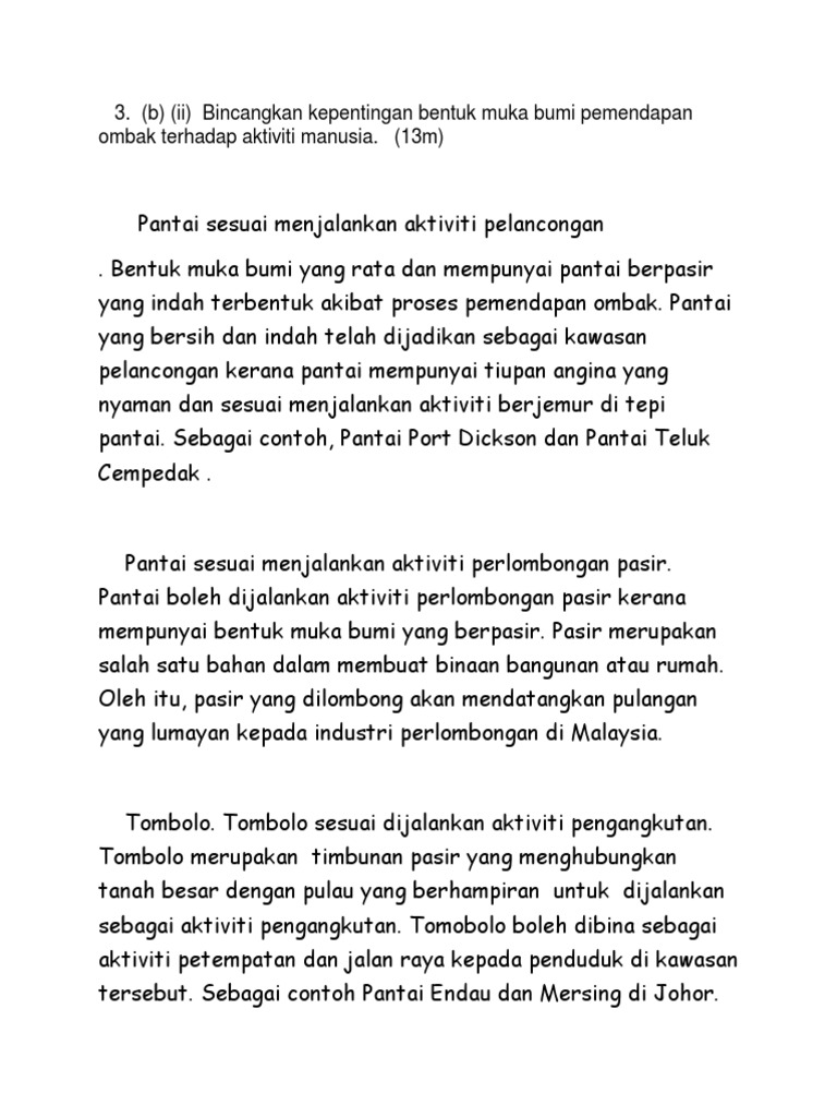 SPTM Geografi Penggal 1 Contoh Soalan Esei | PDF