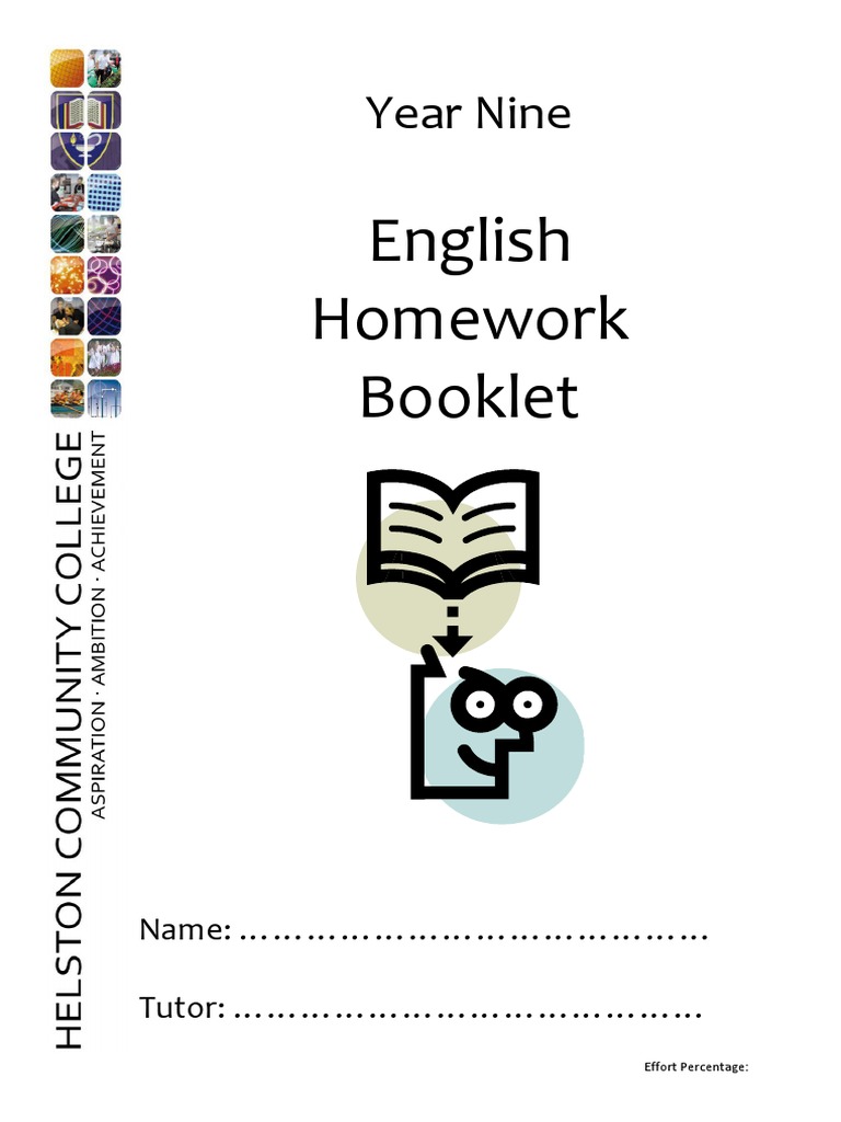 Year Nine English Homework Booklet | PDF | Part Of Speech | Noun