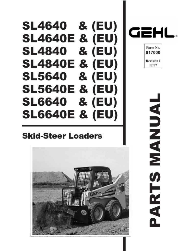 Gehl SL 4640 4840 5640 6640 Parts Manual PDF | PDF | Screw ...