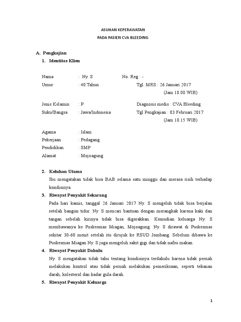 Askep Cva Bleeding | PDF
