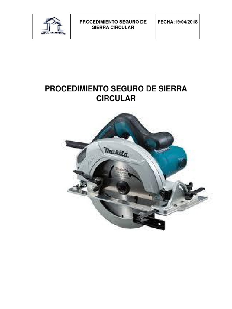 Procedimiento Seguro de Sierra Circular | PDF | Informática y tecnología de la información