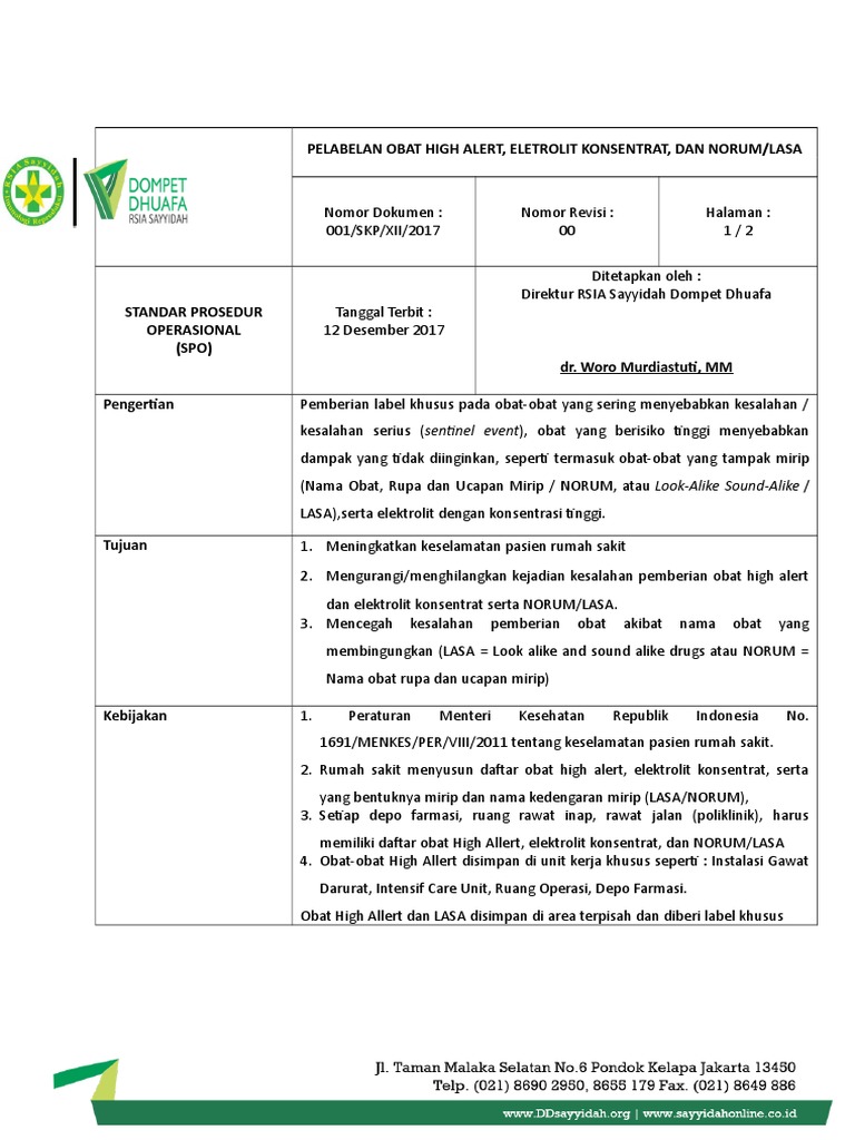 Pelabelan Obat High Alert dan LASA | PDF | Kesehatan Holistik