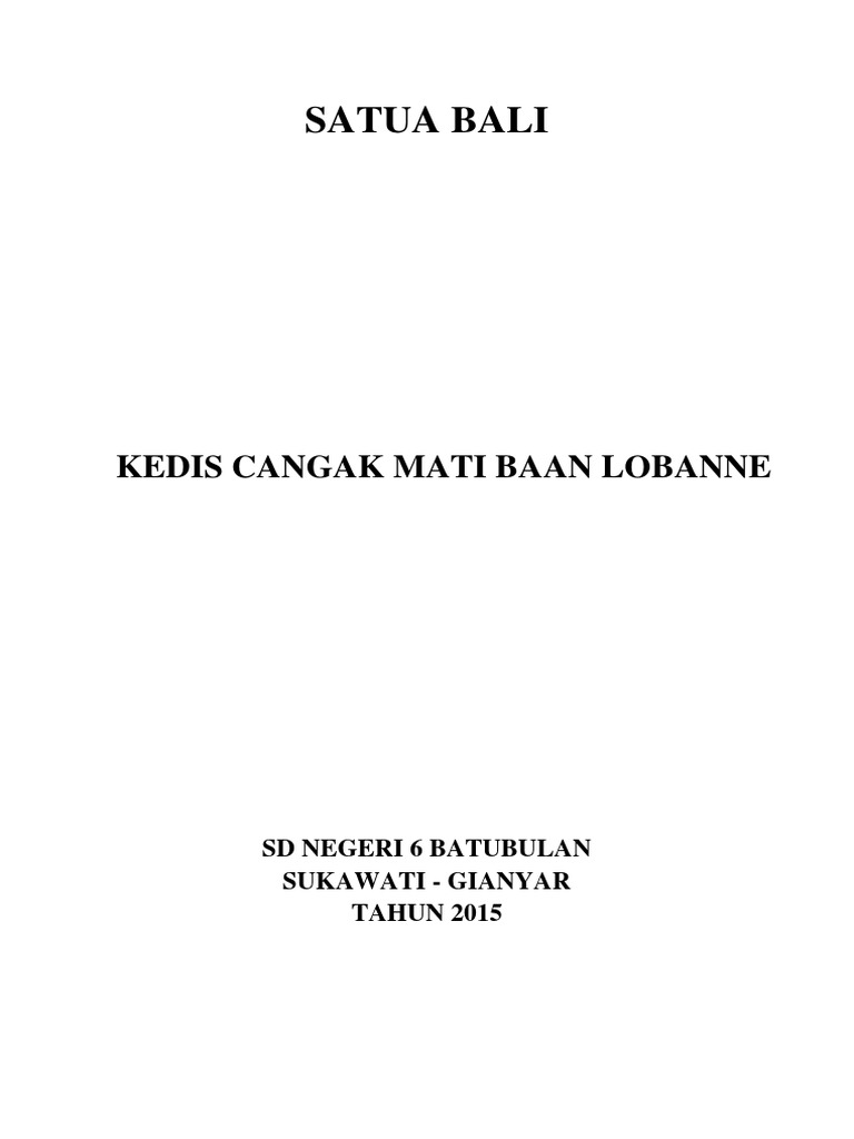 Satua Bali | PDF