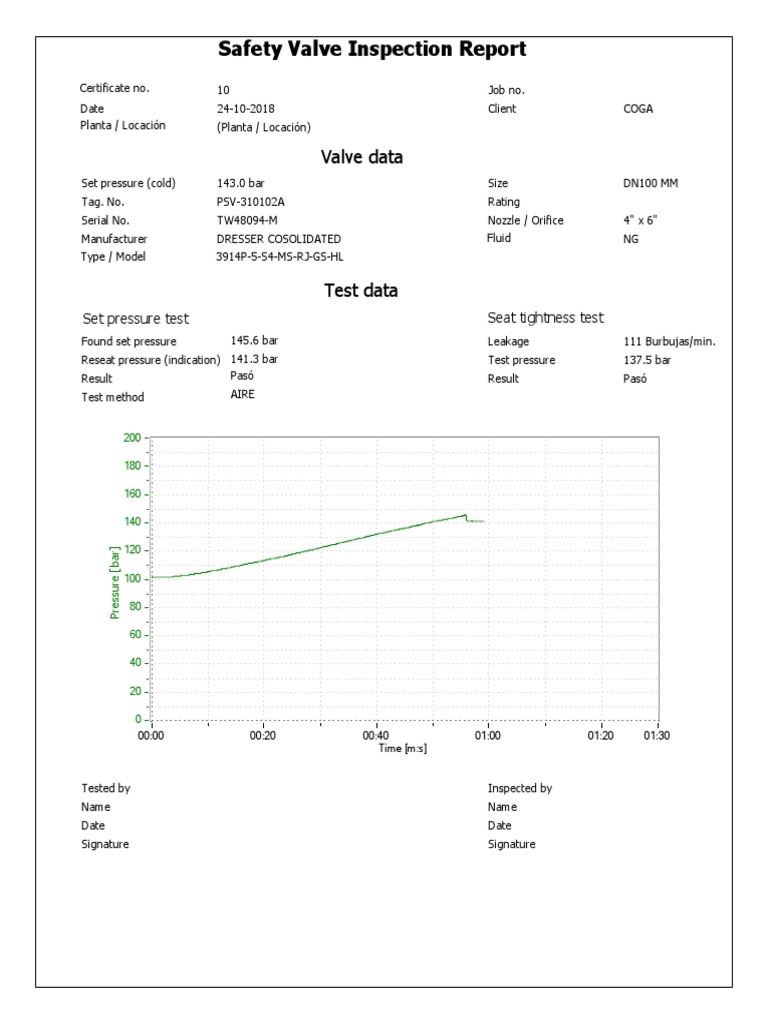 Safety Valve Inspection Report | PDF