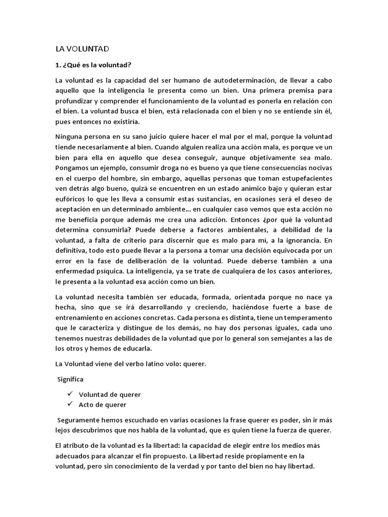 Voluntad y Conciencia: Conceptos Clave | PDF | Conciencia | Epistemología