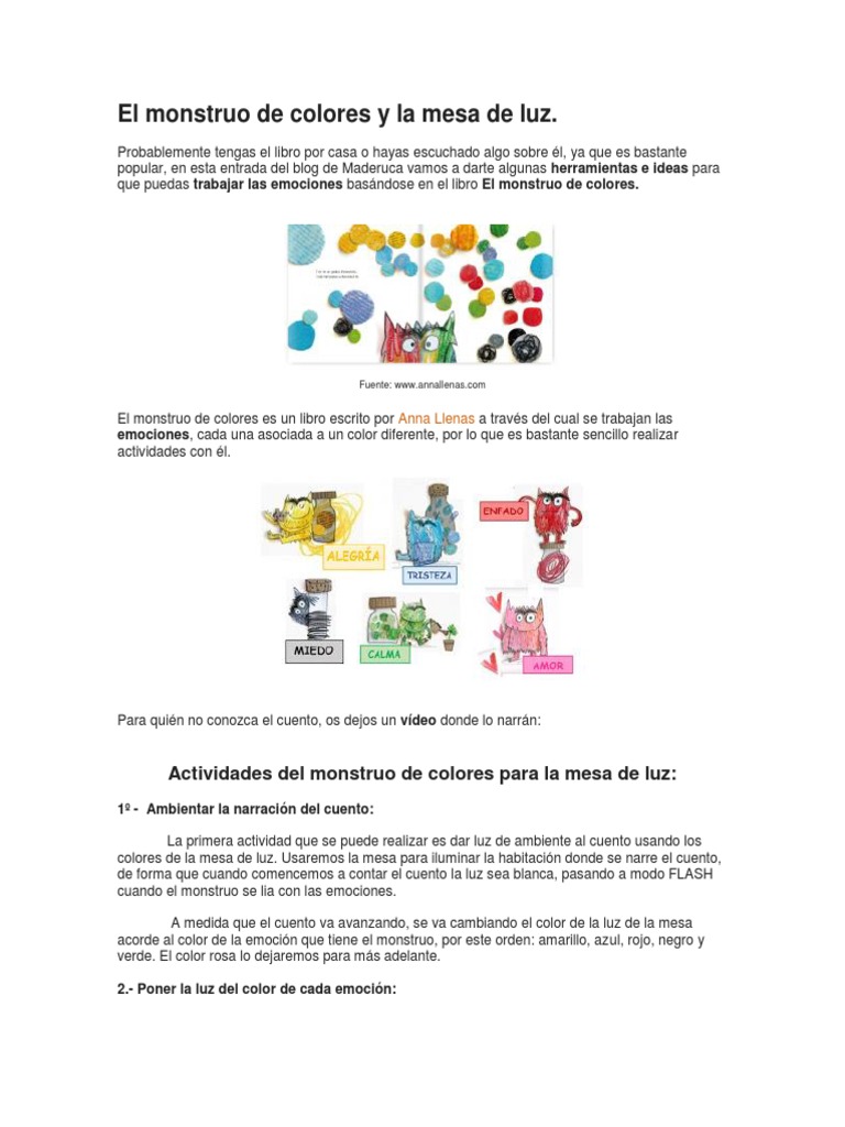 Actividades Emocionales con Luz | PDF | Color | Ligero