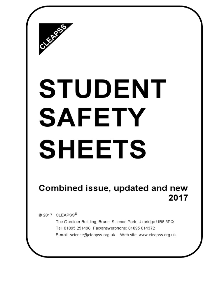 Student Safety Sheets ALL | PDF | Risk Assessment | Risk