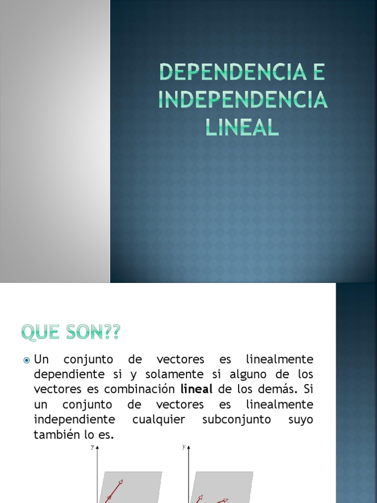 Dependencia e Independencia Lineal | PDF