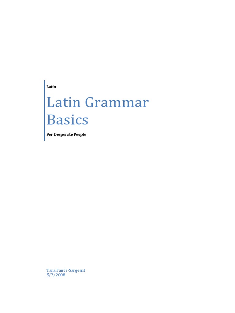 Latin Grammar Basics PDF | PDF