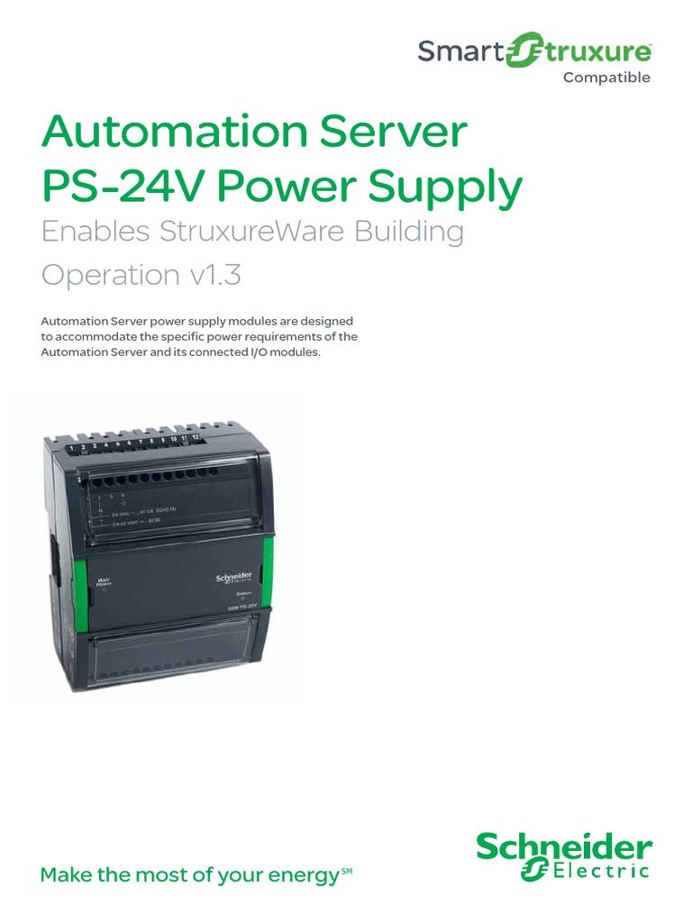 Automation Server PS-24V Power Supply Enables StruxureWare Building ...