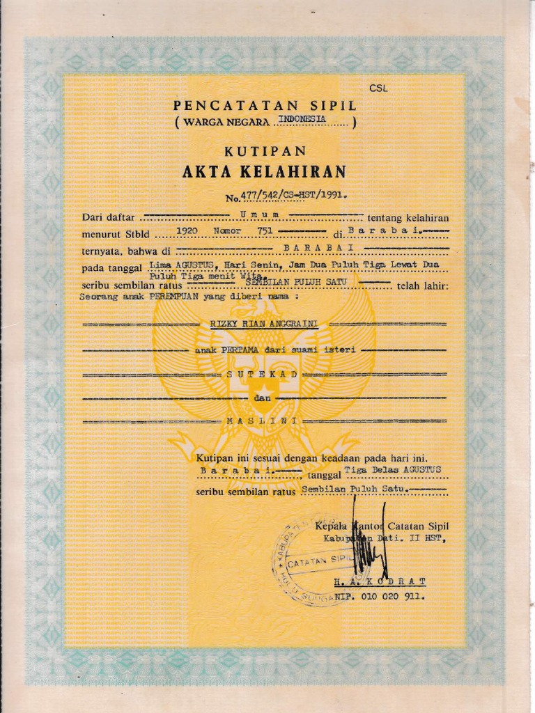 Akte Kelahiran Compressed | PDF