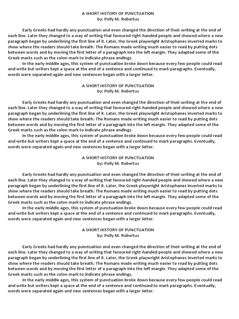 History of Punctuation Marks | PDF | Punctuation | Paragraph