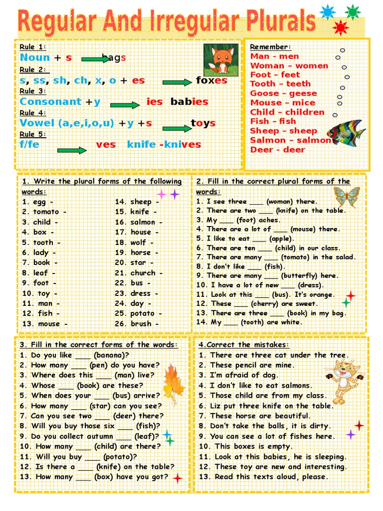 Regular and Irregular Plurals 39664 | PDF | Plural | Syntax