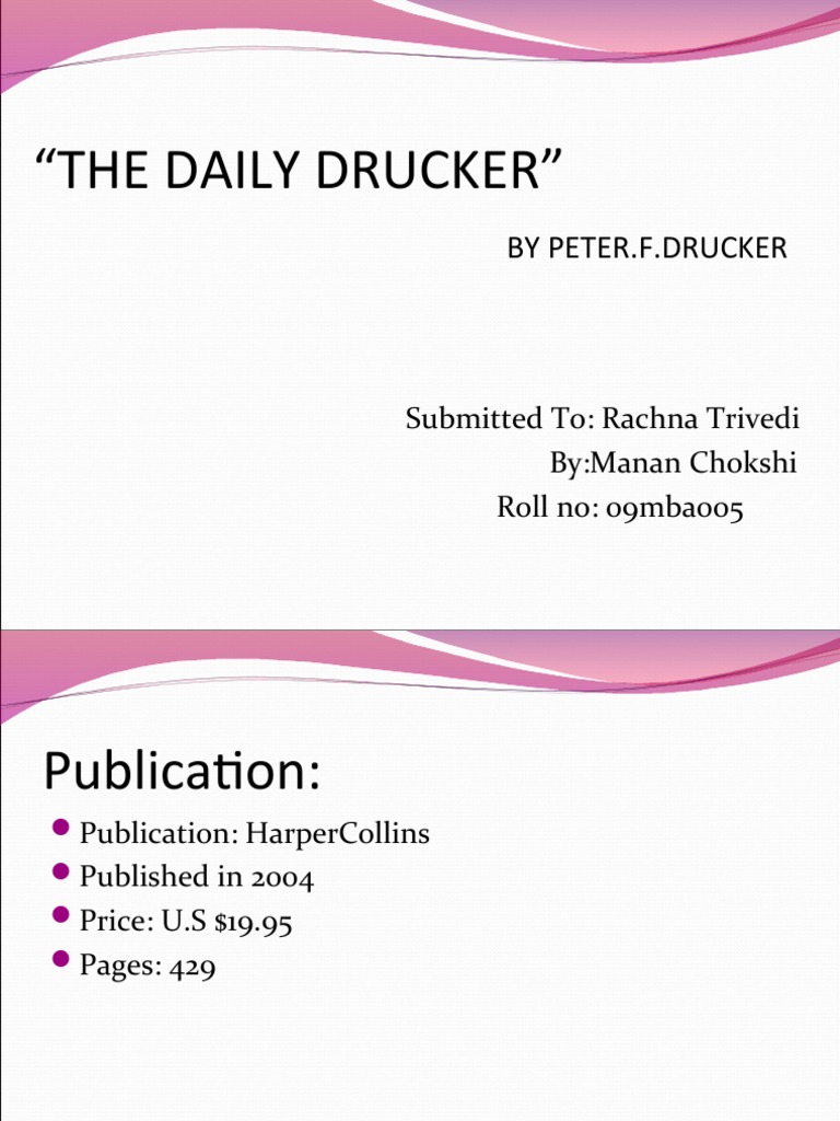 The Daily Drucker | PDF | Business | Cognition